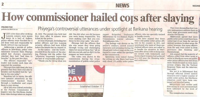 The Crimes of the South African Police Service: January 2013