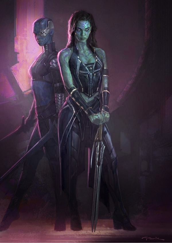 Fashion And Action Gamora And Nebula Gotg Concept Art By Andy Park