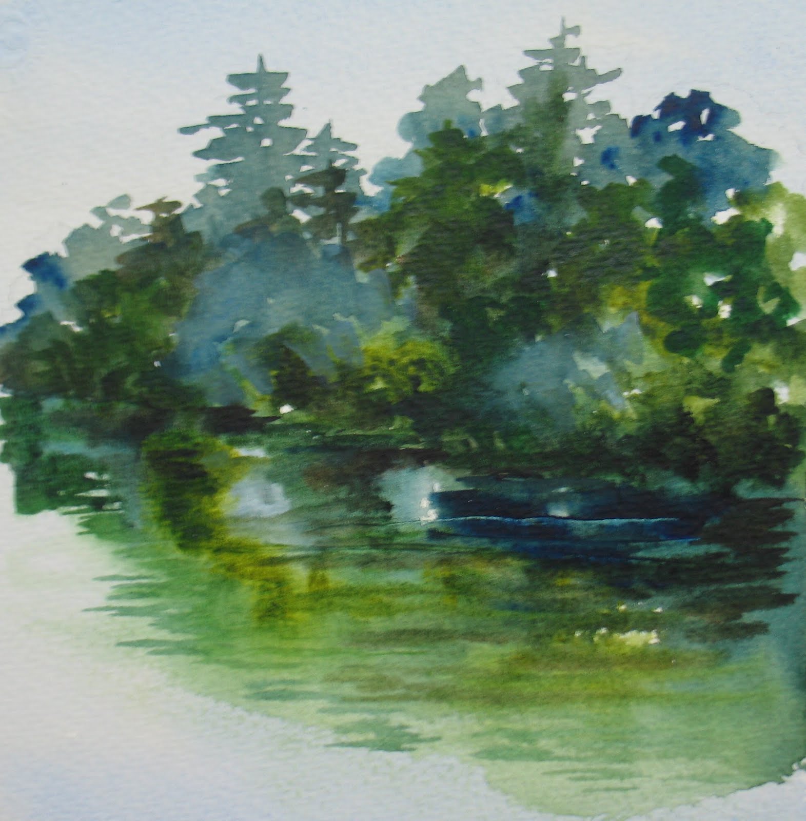 Nel's Everyday Painting: Riverside Watercolor
