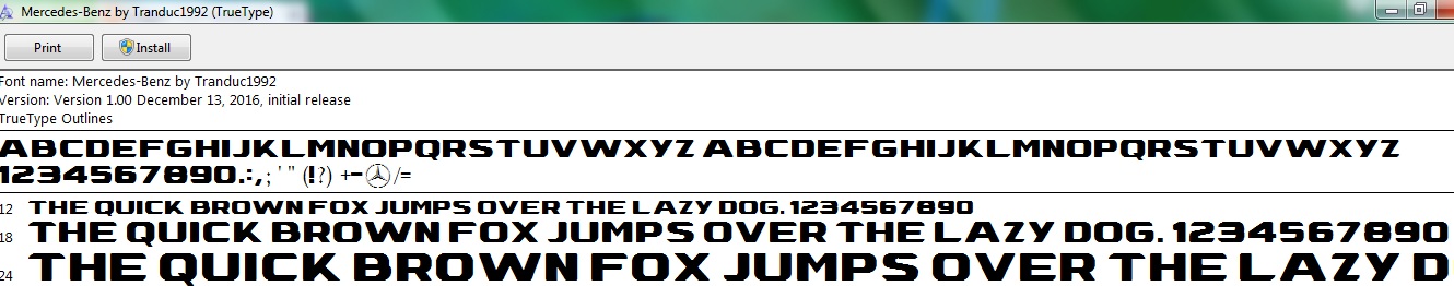 Font Number Football: Font Mercedes-Benz