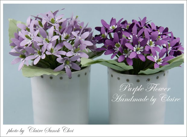 Claire's paper craft: Mini Purple Flower- punch art