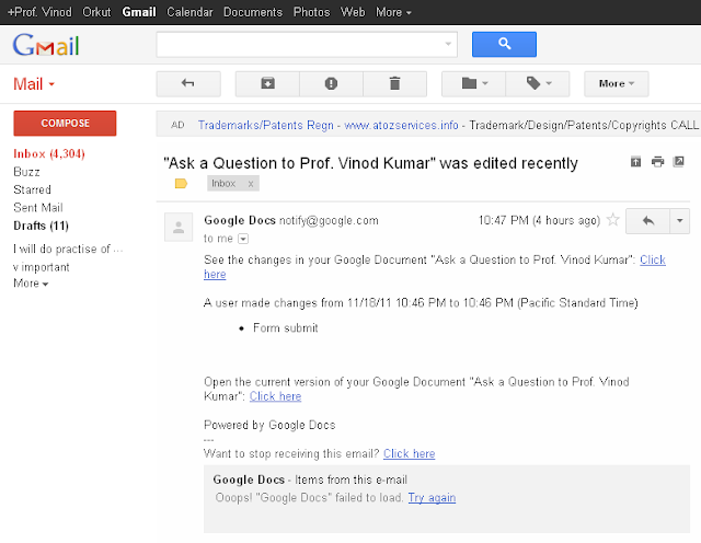 Email Notification of Your Written Problems in Our Ask a Question Form ...