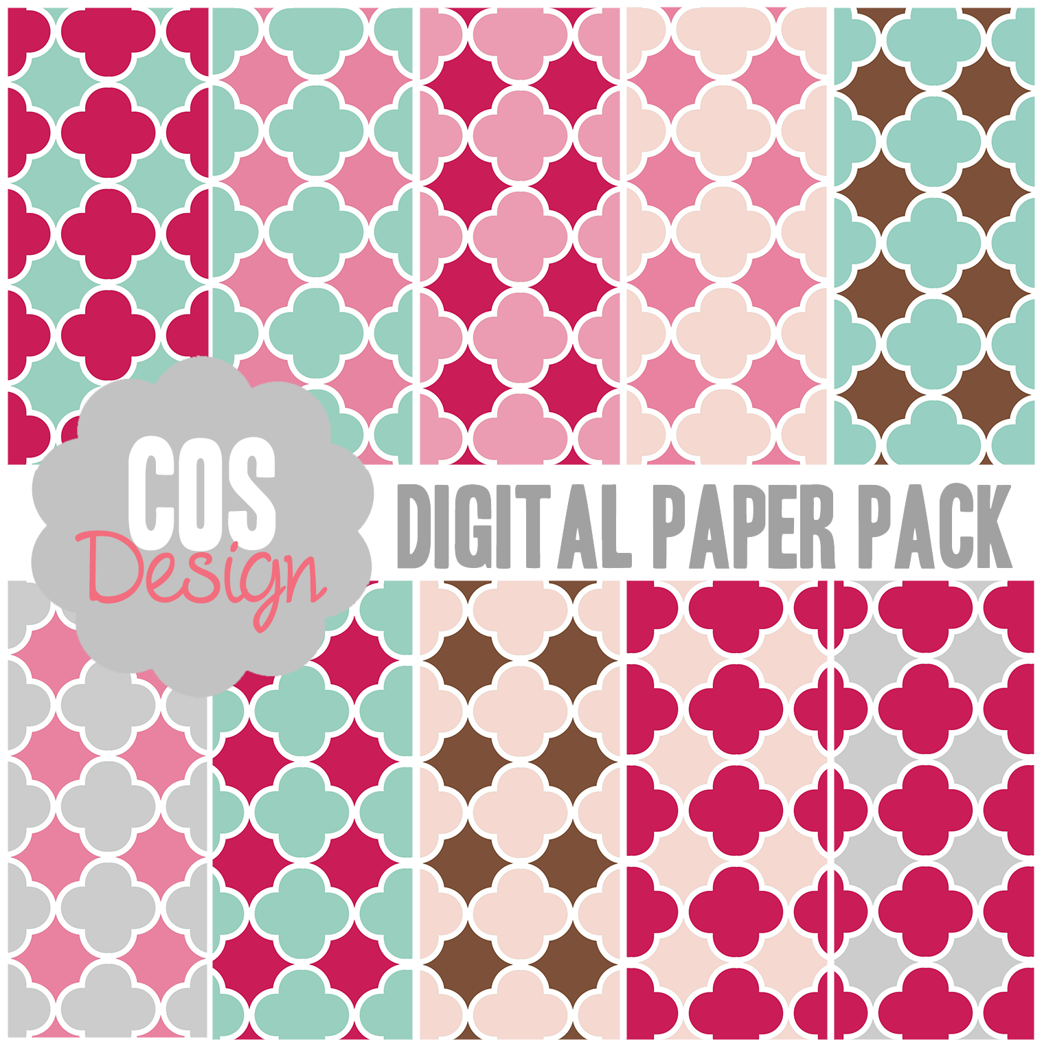 COSDesign - Etsy Graphic Design and More: New Quatrefoil Paper Pack and ...