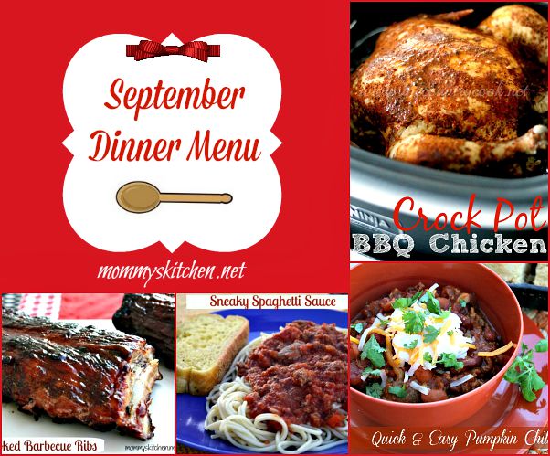 September Menu - Menu Plan Monthly — Mommy's Kitchen