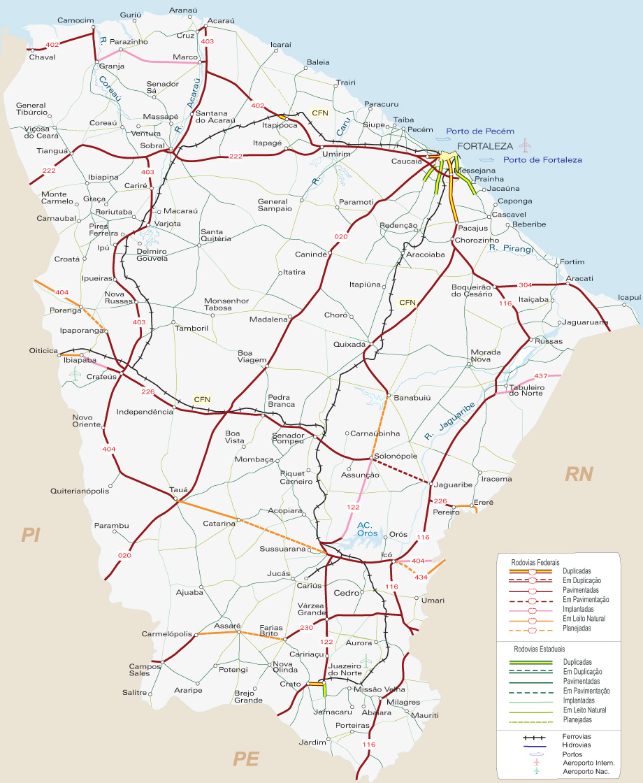 Mapas do Estado do Ceará - Geografia Total™