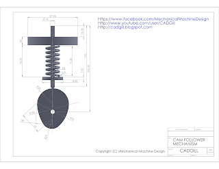 Mechanical Machine Design: Cam Follower Mechanism Drawings & Video Tutorial