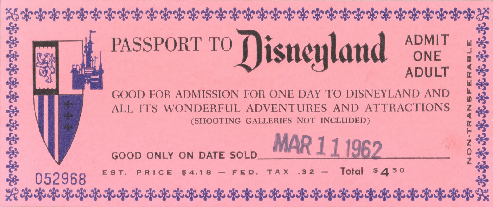 Vintage Disneyland Tickets: Decades of Disneyland Tickets - Part 1