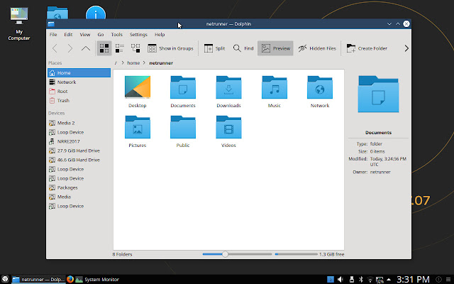 Netrunner Rolling 2017.07 Plasma screenshots - DistroScreens