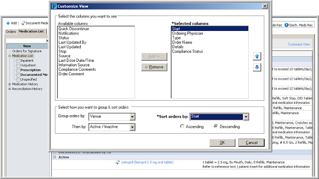 Transparent Informatics: Medication Reconciliation: Entropy v. Order II