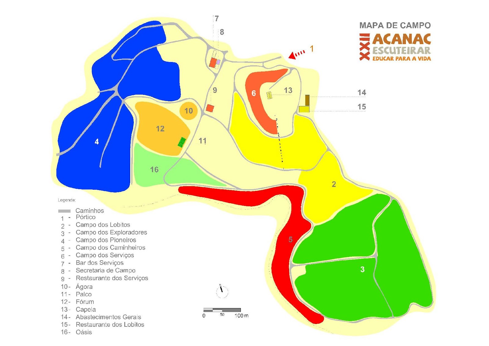 CNE | Agrupamento 1316 - Figueira de Lorvão: Croqui do campo do ACANAC