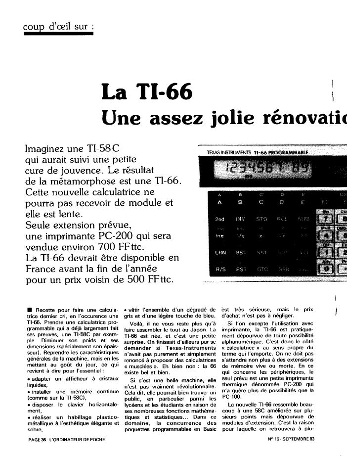 3,1416....DAMICALC: TI-66 PROGRAMMABLE