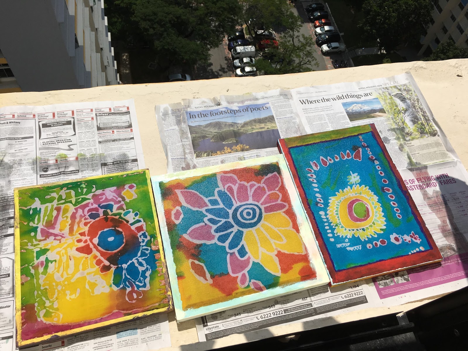 Collages and more: Batik made easy: Liquid Wax (aka Cold Wax)