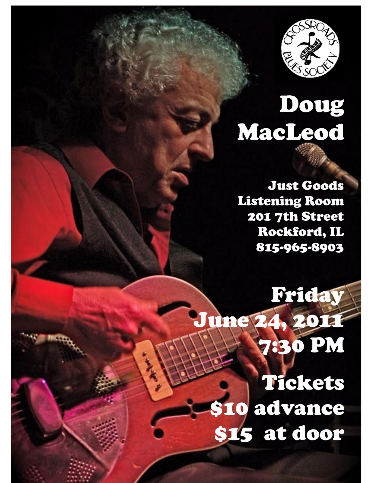 Crossroads Blues Society News: Doug MacLeod returns to Rockford June 24th