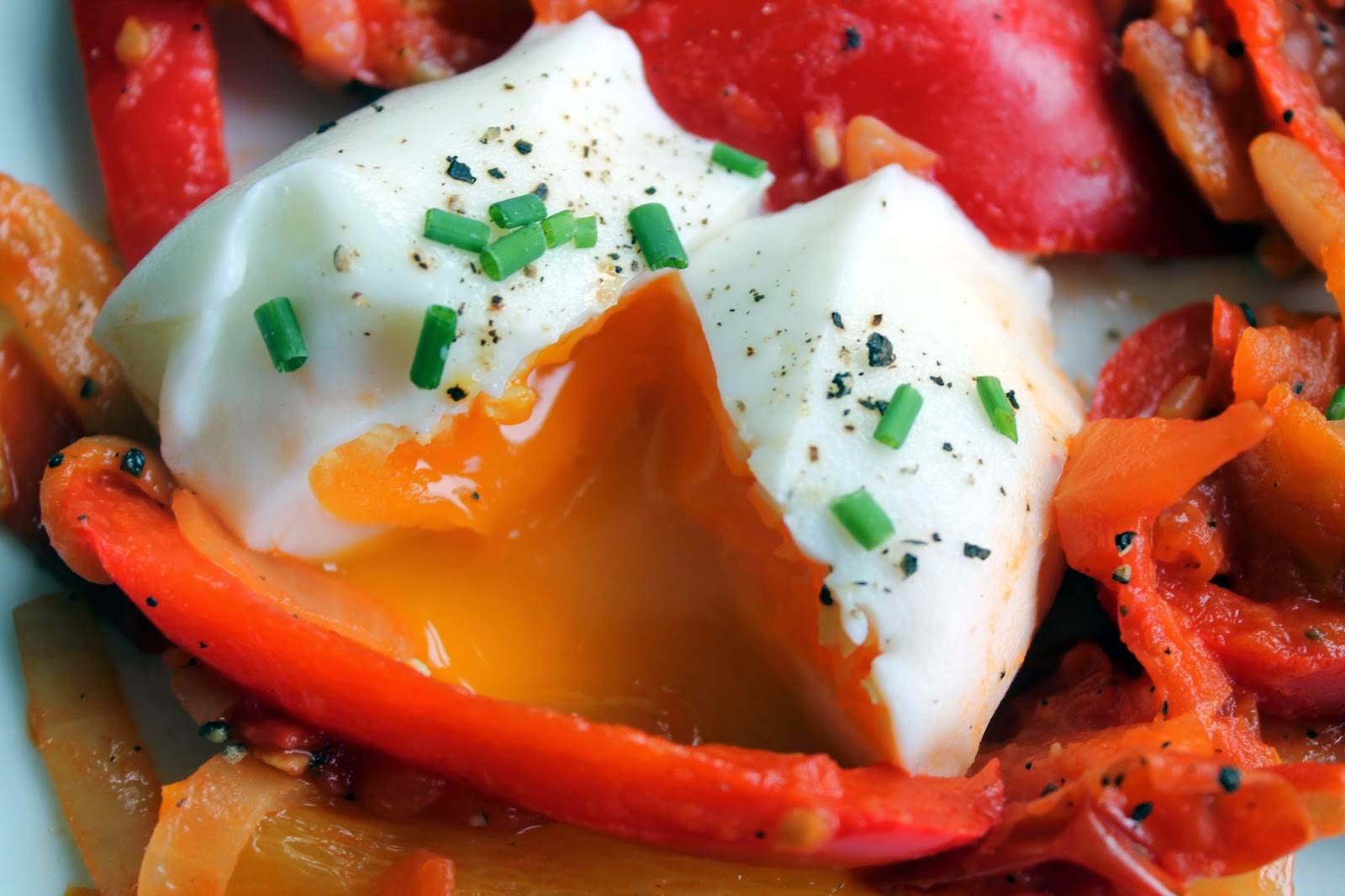 Serena's Medium Rare: Poached Eggs With Peperonata