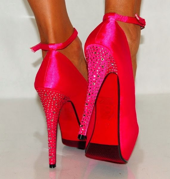 High Heel Lovers: Strass Platform High Heels - Pink
