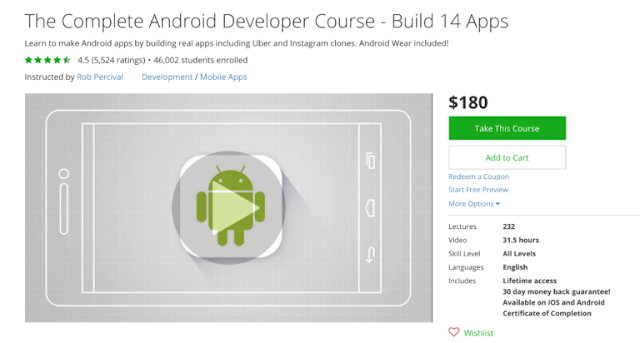 The Complete Android Developer Course Build 14 Apps 250 Download