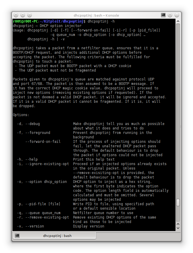 dhcpoptinj - DHCP Option Injector
