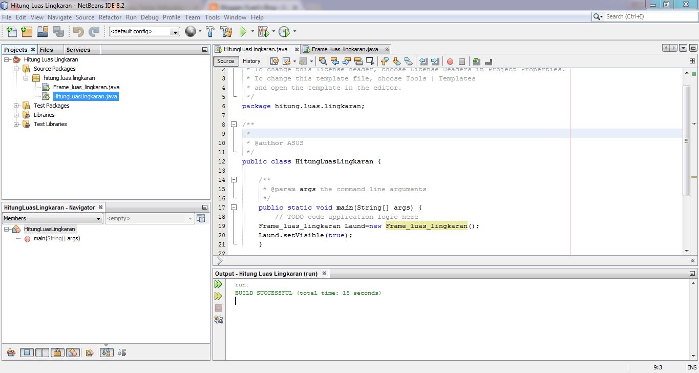 Menghitung Luas Lingkaran Dengan Menggunakan Java