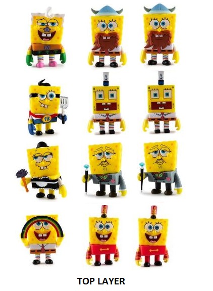 Kidrobot x Nickelodeon Many Faces of Spongebob CASE LAYOUT