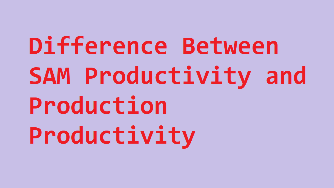 Difference between SAM Productivity and Production Productivity
