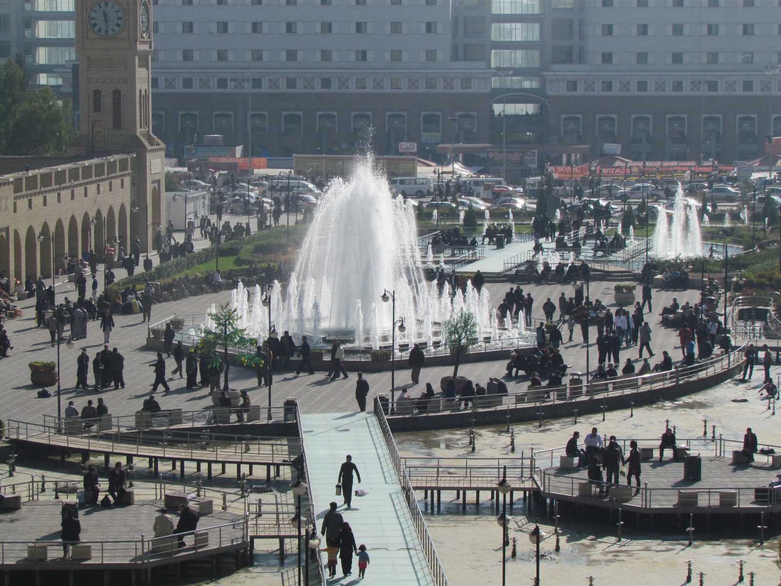 Shar Garden Park and the fountain in the heart of Erbil