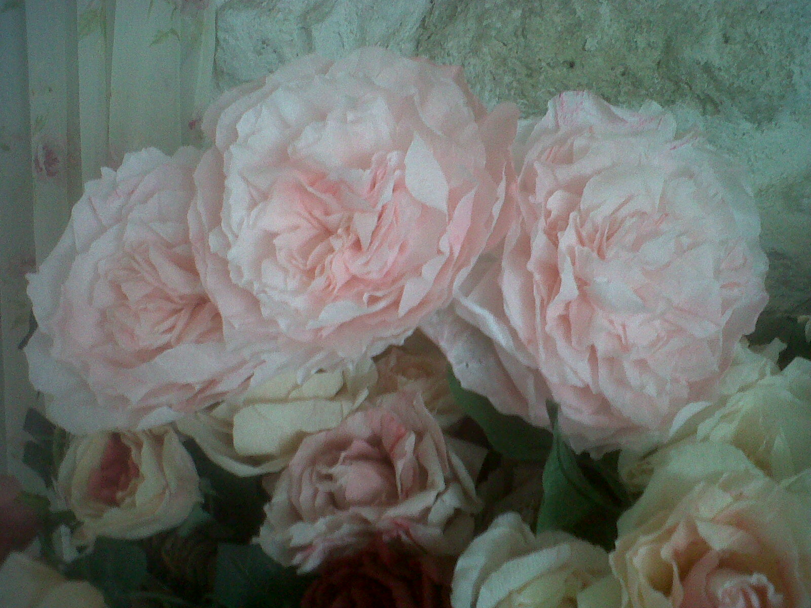 vintage paper roses: Hand made paper roses