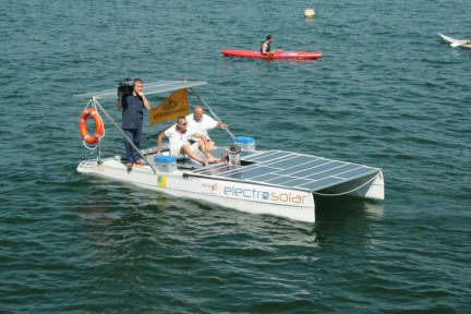 Solar powered catamaran made by Electro Solar can speeding up to 8 ...