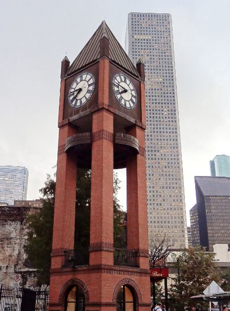 Houston in Pics: Clocktower at Old Market Square in Historical District