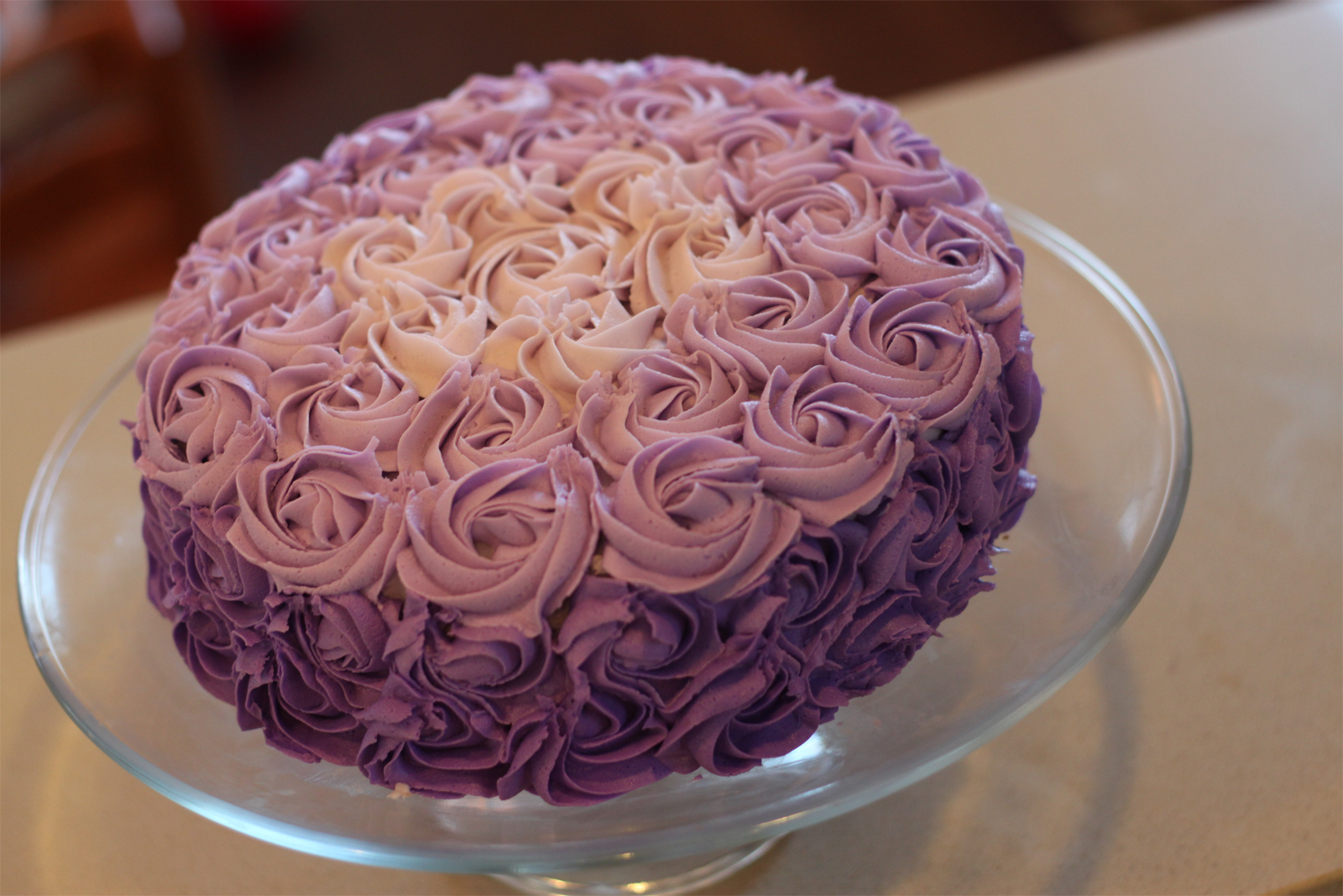 Purplest Pecalin: Purple Ombre Rosette Cake