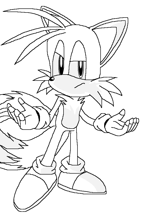 Tails the fox coloring pages