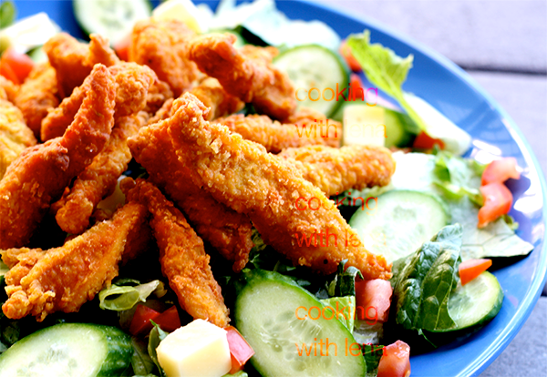 Lemon n Spice: CRISPY CHICKEN SALAD / Homemade version of KFC chicken ...