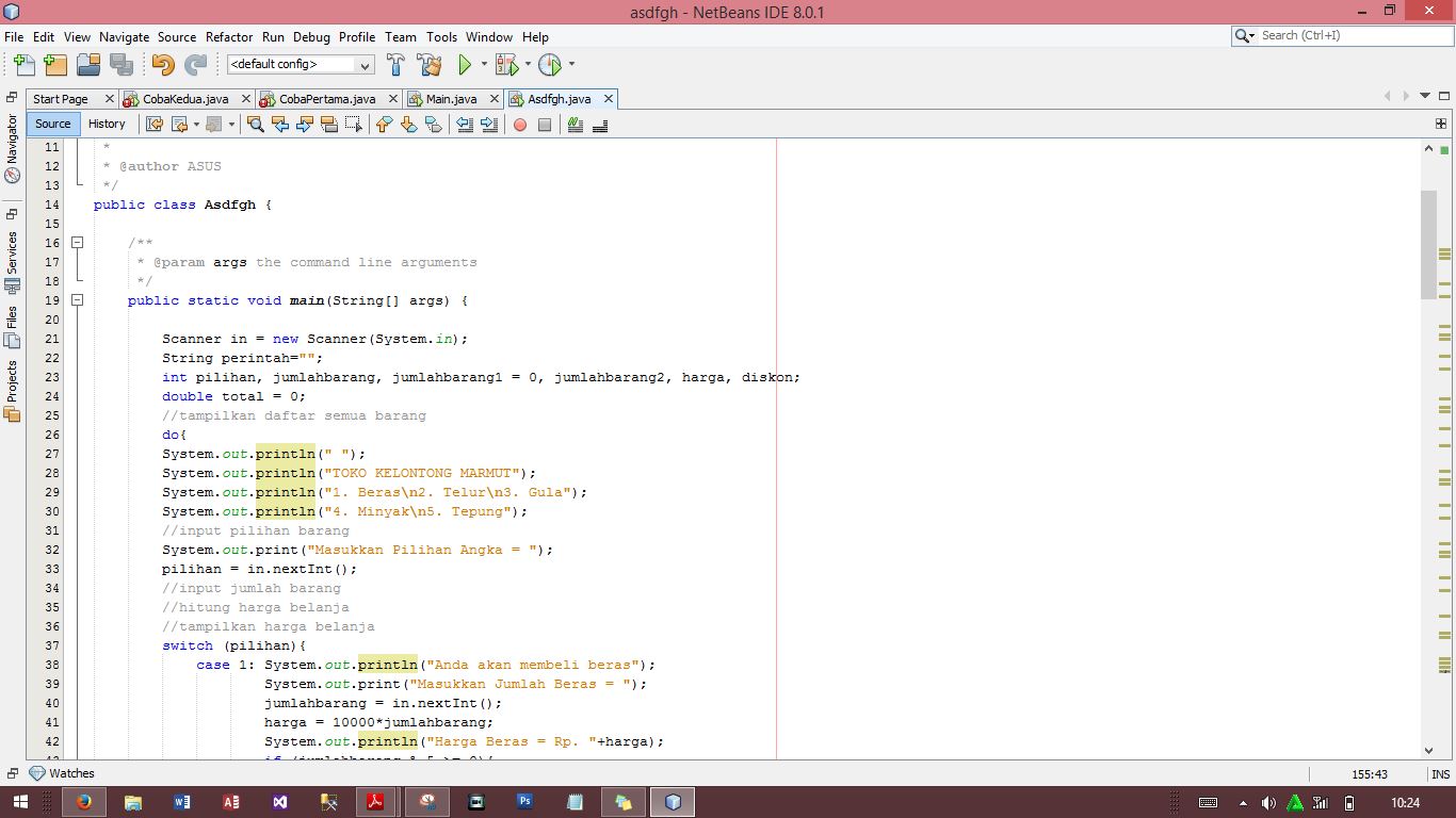 Program Penjualan Toko Kelontong dengan Java Netbeans sederhana