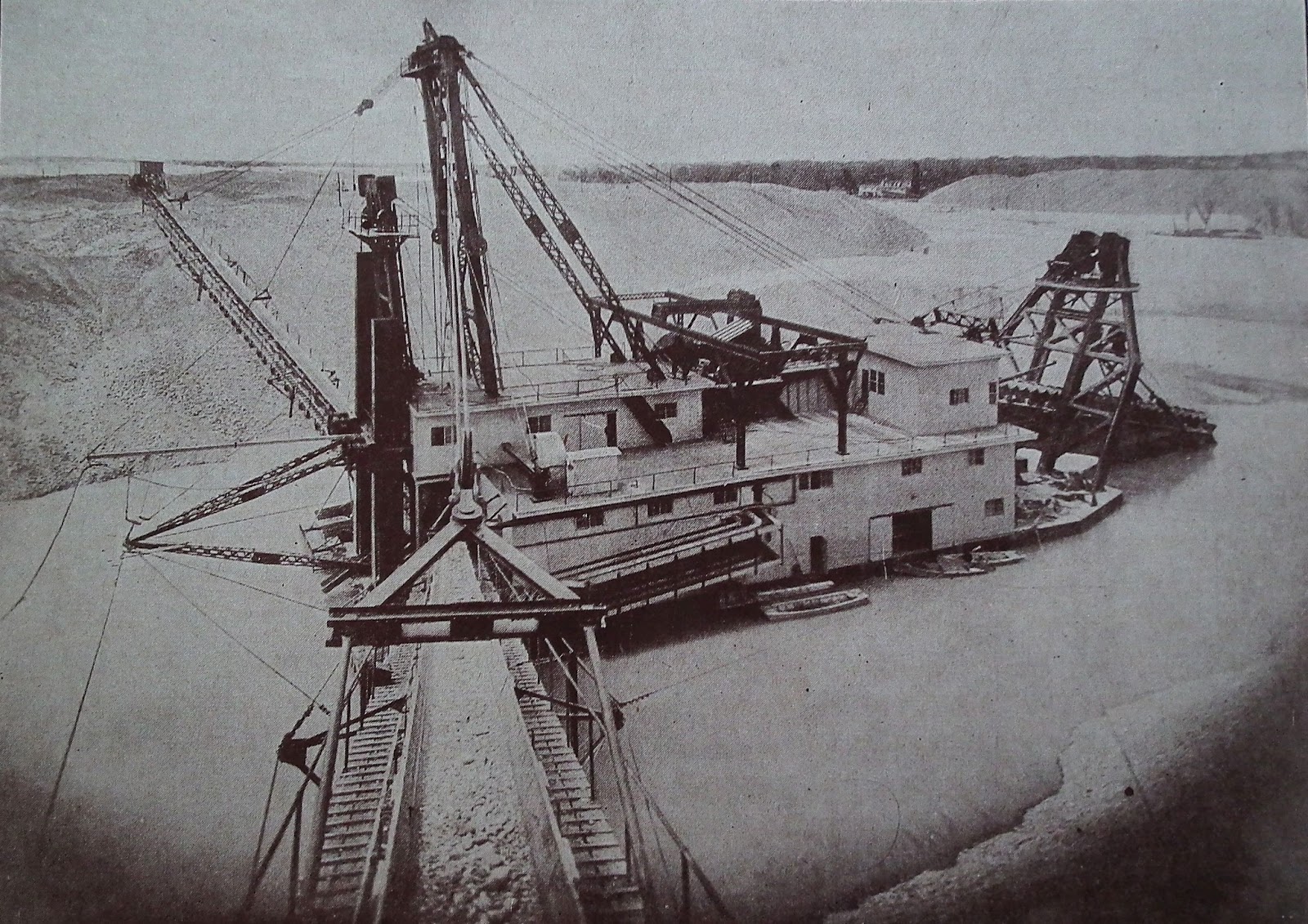 The Things I Enjoy: A giant floating gold dredge in California in the ...