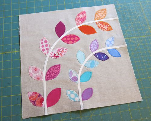 Tutoriales de Patchwork: QUILT CON APLICACIONES DE HOJAS
