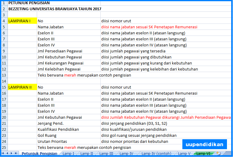 Download Contoh Format Bezetting Terbaru 2017