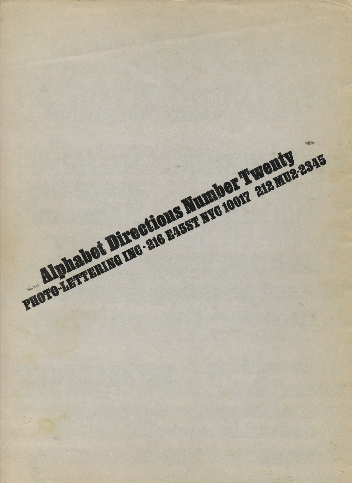 Tenth Letter of the Alphabet: Alphabets: Photo-Lettering Inc. Catalogs