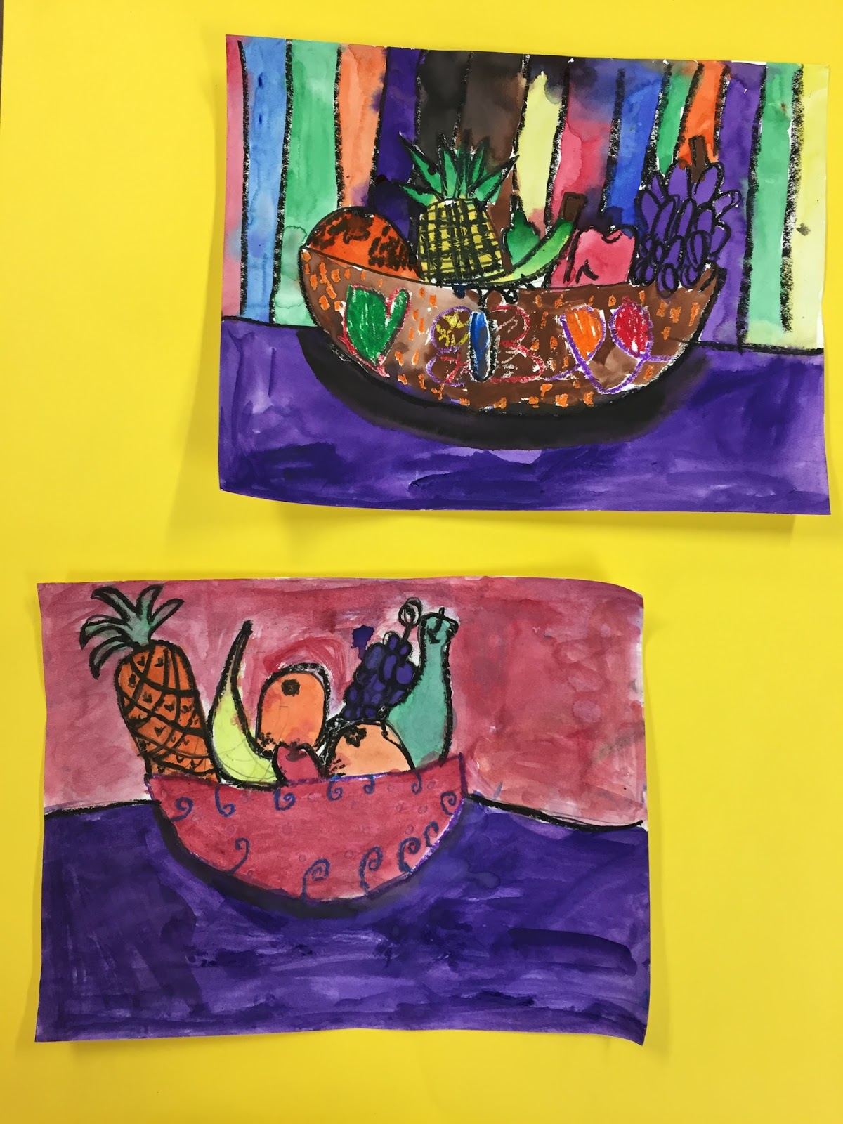 Elements of the Art Room: 2nd grade Paul Cezanne inspired Fruit bowls