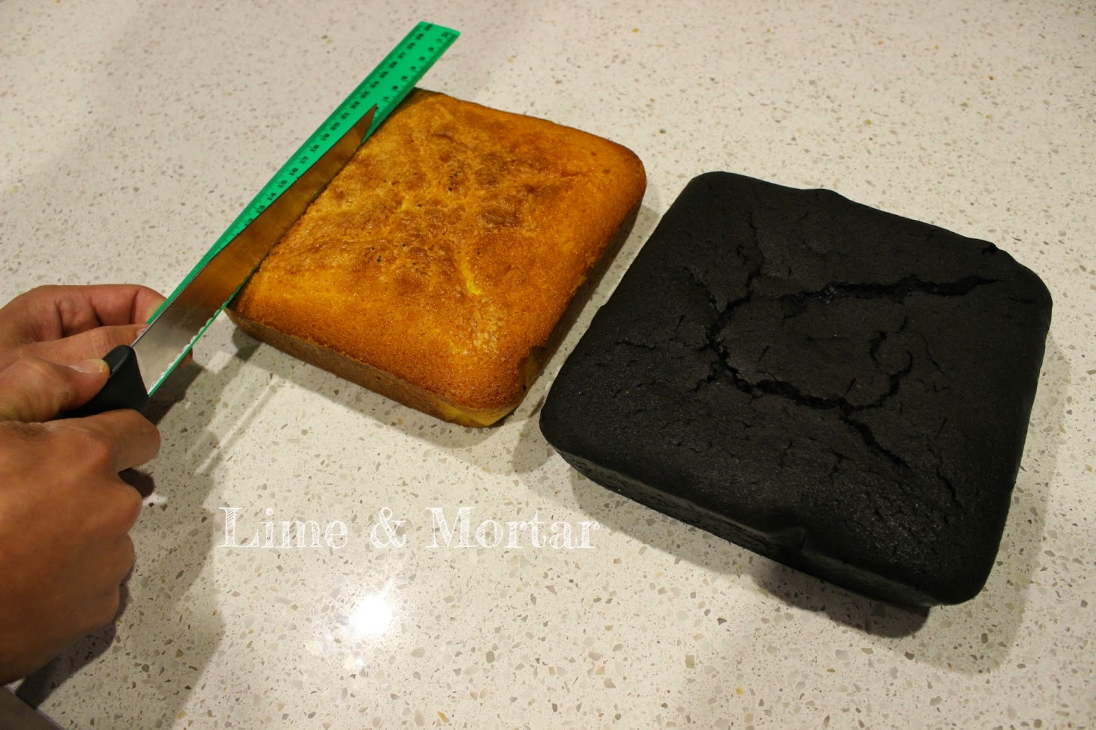 Lime & Mortar: Caution Tape Cake Tutorial