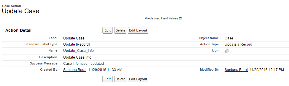 Exploring on Salesforce: Update Case Action on feed based layout