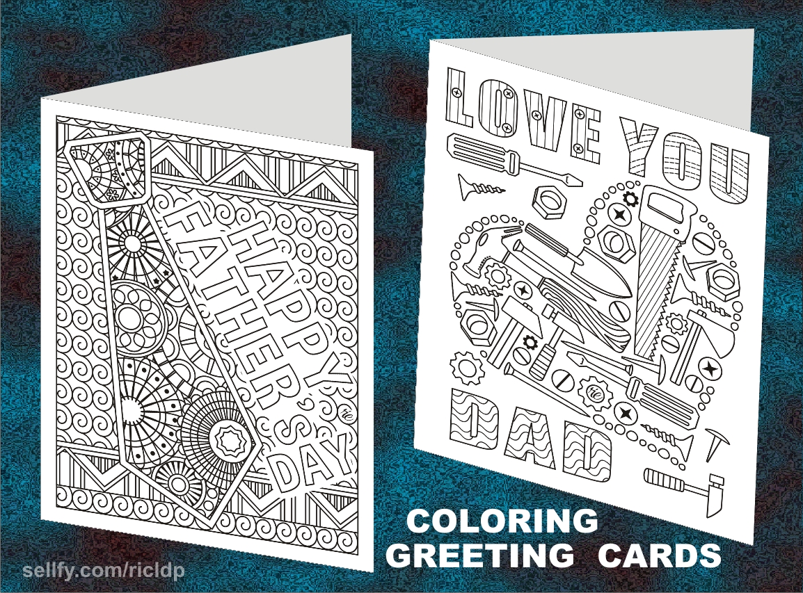 RicLDP Artworks: Father's Day Coloring Cards