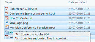 Somahovering: Missing "Convert to Adobe PDF" context menu?
