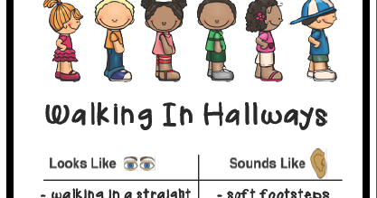 Classroom Freebies: Walking In Hallways