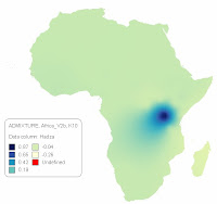 Ethio Helix ኢትዮ:ሒሊክስ: Gradient Maps for African ADMIXTURE components