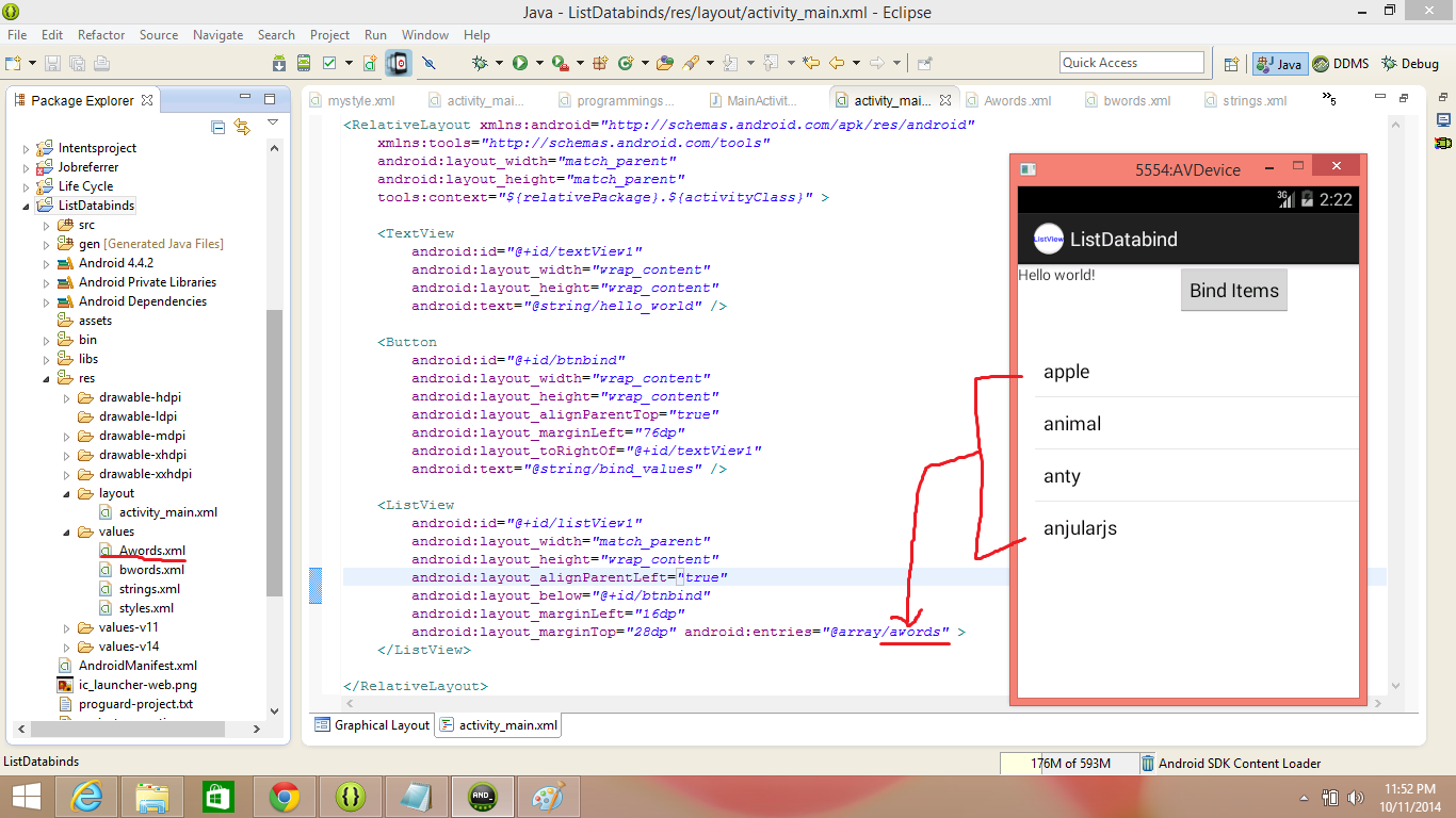 Mobile Applications : ListView Databinding, add remove items