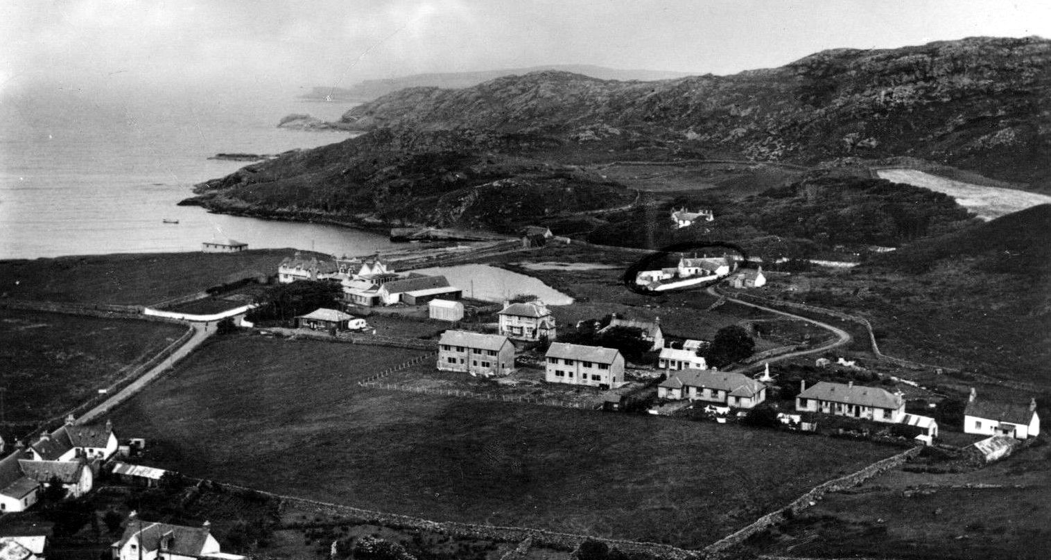 Tour Scotland: Old Aerial Photograph Scourie Sutherland Scotland