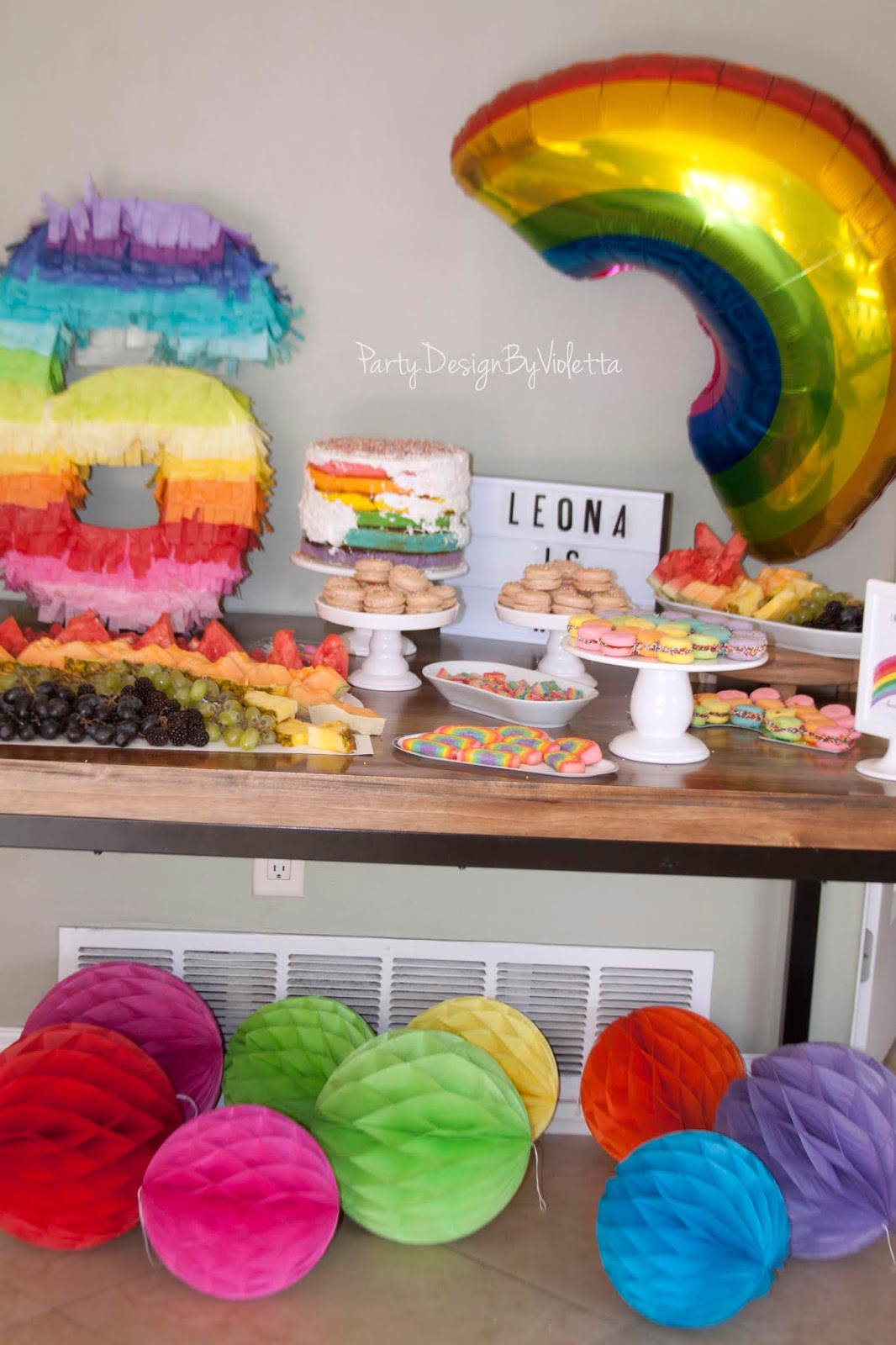 Rainbow theme party for Leona turning 6! Somewhere over the rainbow ...