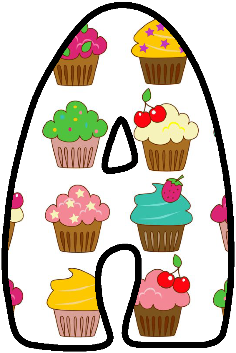 Abecedario con Cupcakes Grandes. Alphabet with Big Cupcakes. - Oh my ...