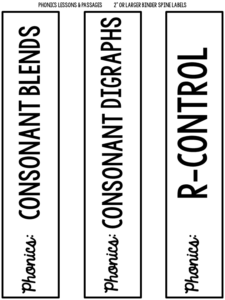 The Simple Teachers: FREEBIE! Binder Labels for Phonics