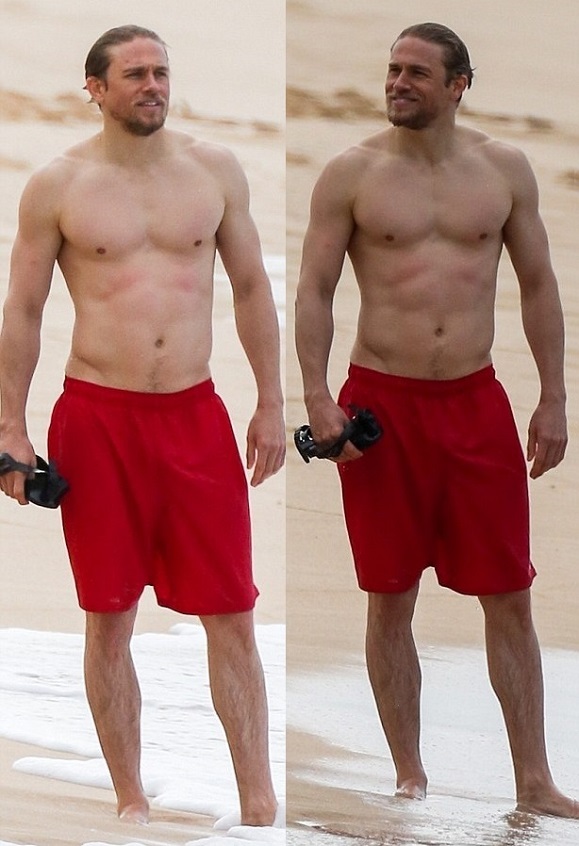 VJBrendan.com: Charlie Hunnam Filming 'Triple Frontier' on the Beach in ...