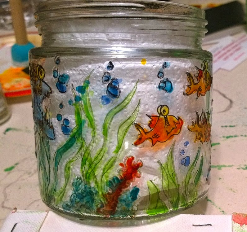Lynne's Art World: Fish And Fungus On a Jar?